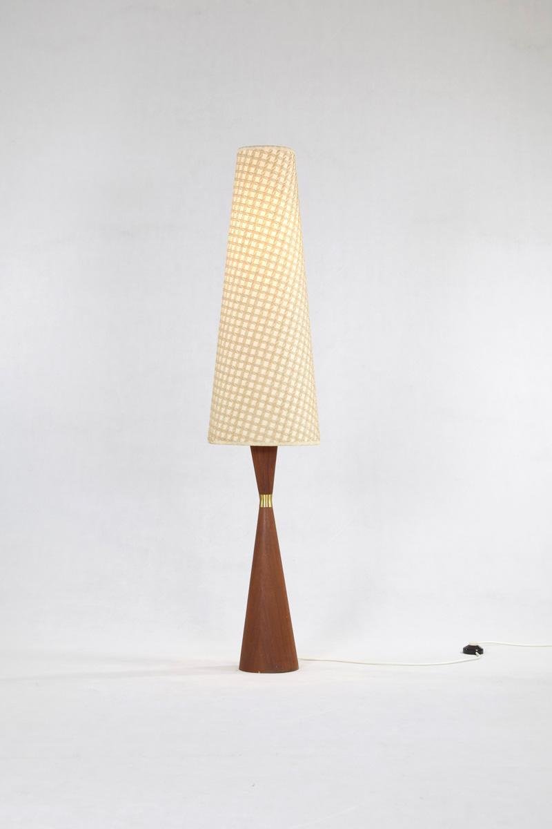 Vintage Teak Floor Lamp with Wool Shade from Parker Knoll, 1960s for ...