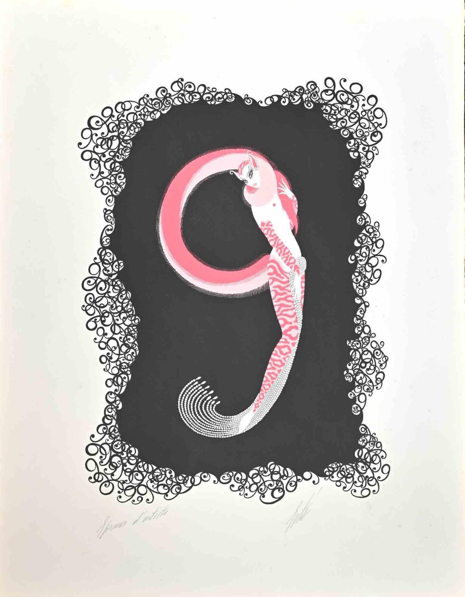 Erté, Le 9, Lithograph, 1968 for sale at Pamono