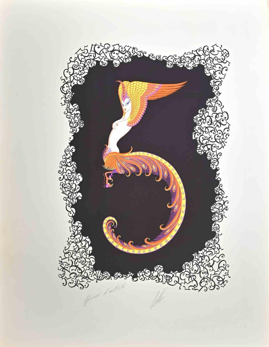 Erté, Le 5, Lithograph, 1968 for sale at Pamono