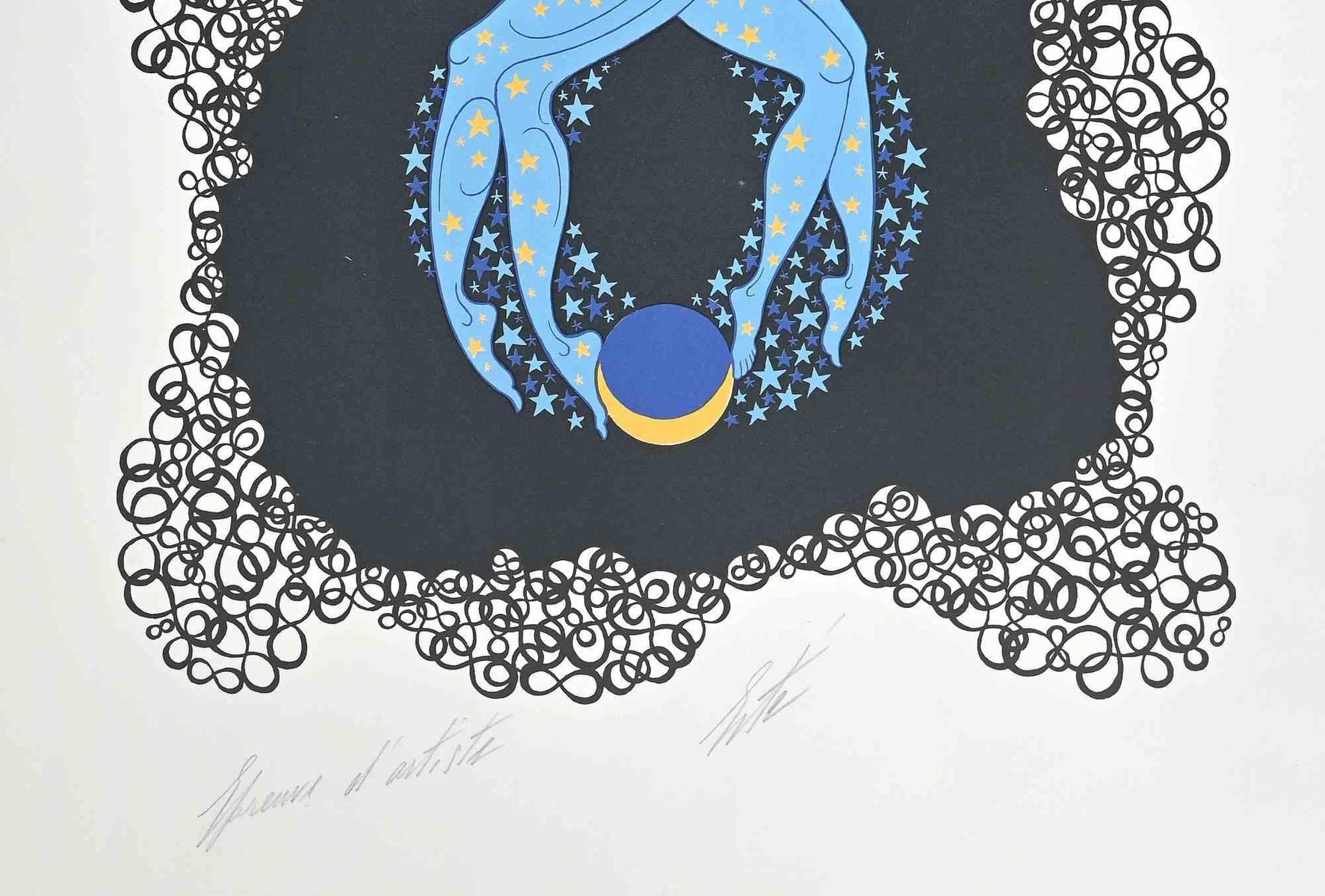 Erté, Le 8, Lithograph, 1968 for sale at Pamono