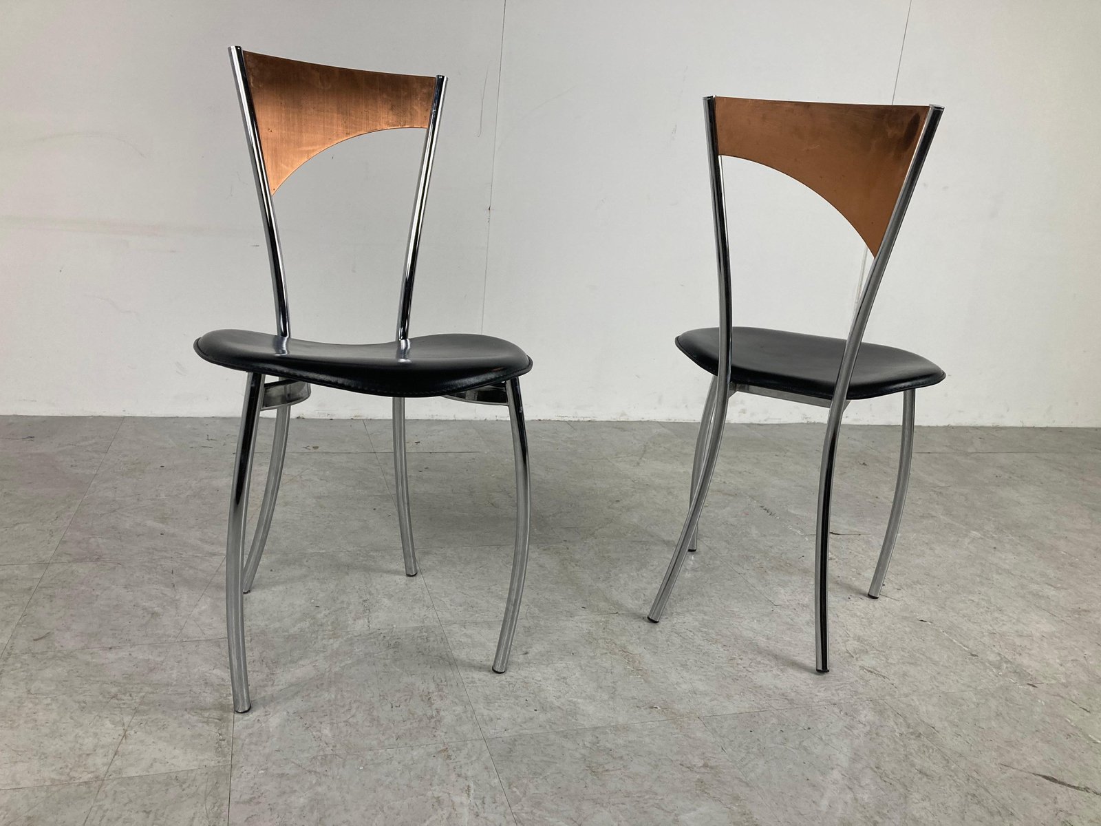 Copper Dining Chairs attributed to Cattelan Italy, 1970s, Set of 6 for ...