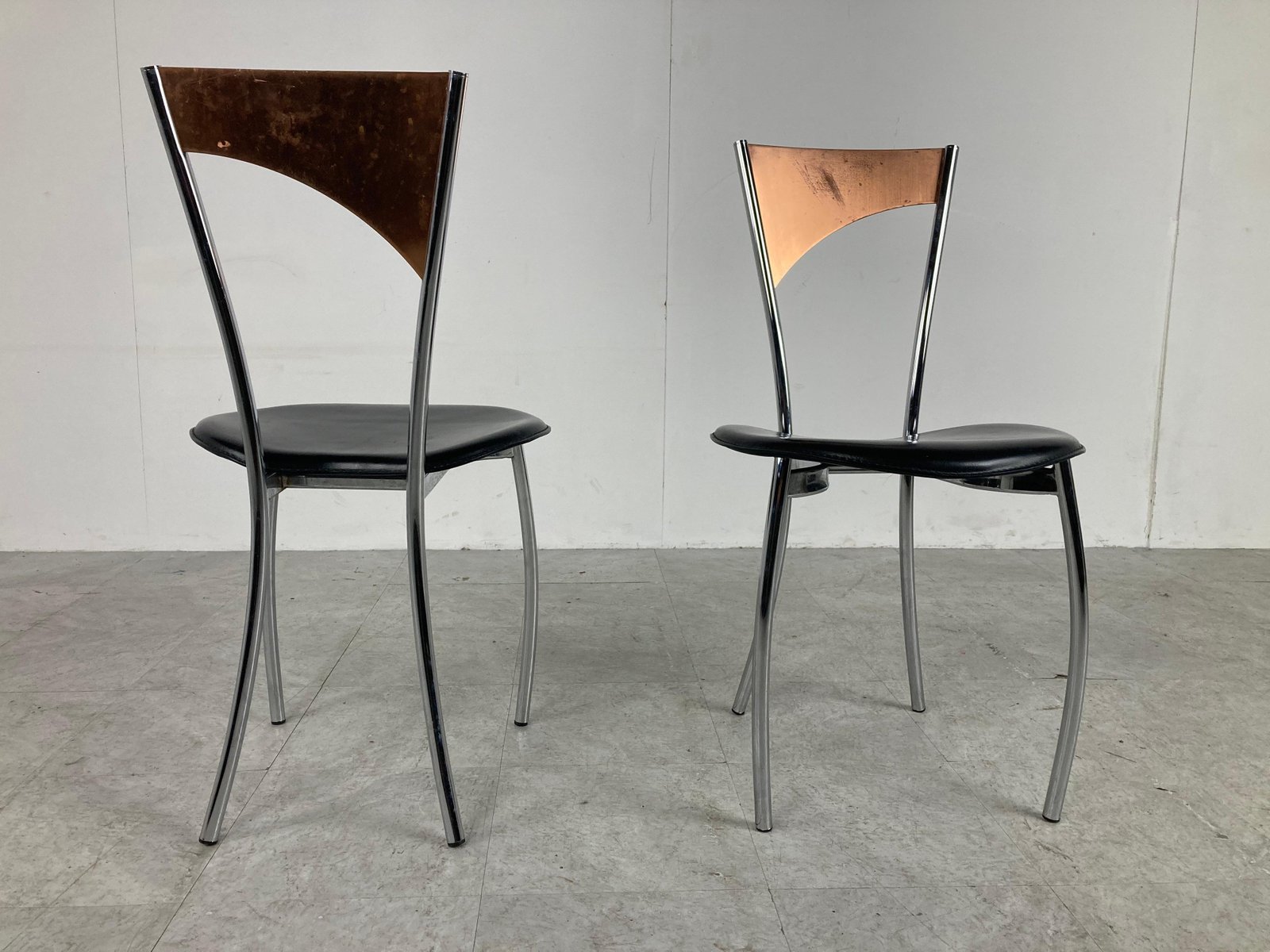 Copper Dining Chairs attributed to Cattelan Italy, 1970s, Set of 6 for ...
