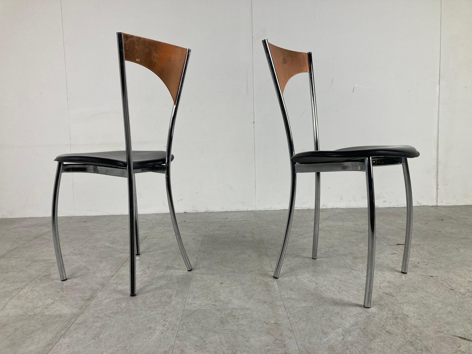 Copper Dining Chairs attributed to Cattelan Italy, 1970s, Set of 6 for ...