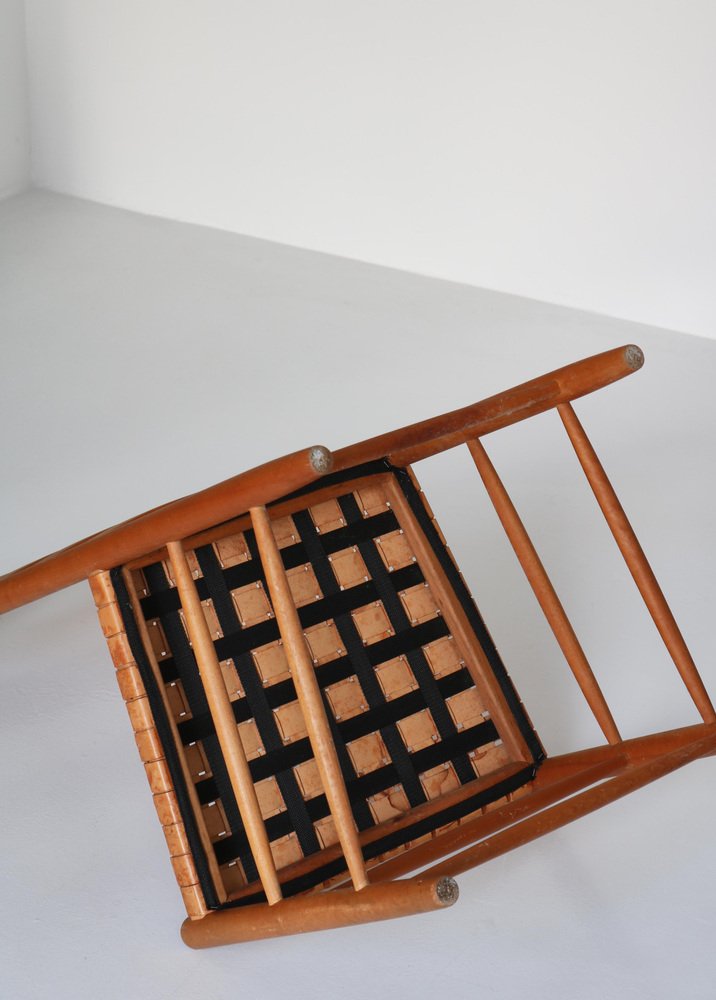 Beech Shaker Chair with Leather Seat by Kaare Klint, Denmark, 1960s for ...