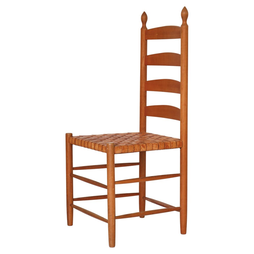 Beech Shaker Chair with Leather Seat by Kaare Klint, Denmark, 1960s for ...