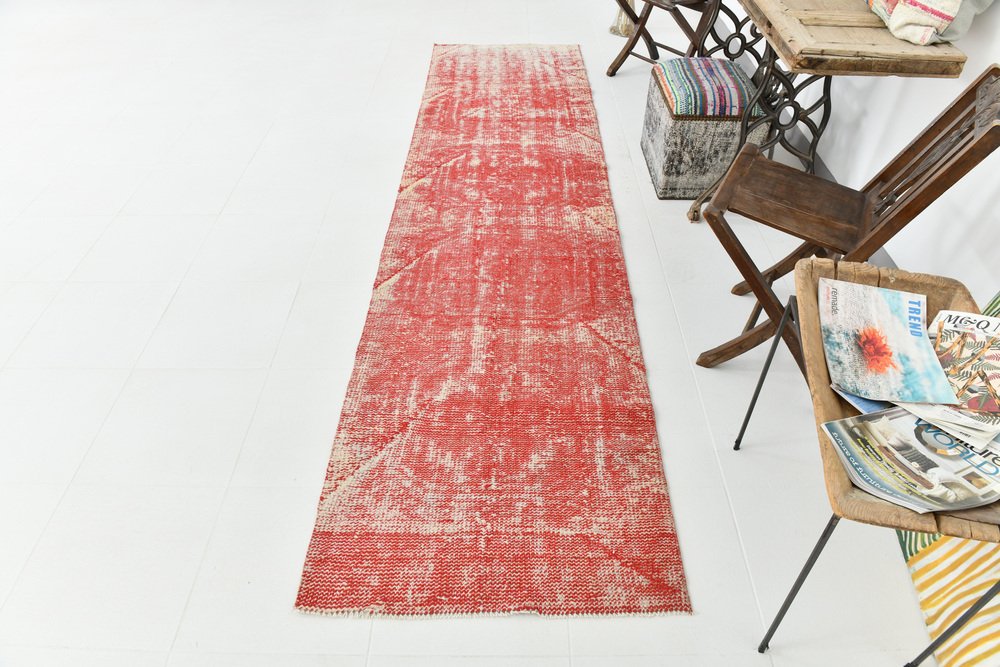 Vintage Turkish Red Runner Rug for sale at Pamono