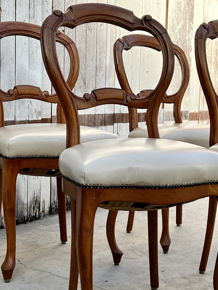 Antique Rococo Revival Style Dining Chairs in Mahogany, 1860, Set of 4 ...