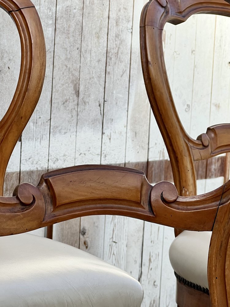 Antique Rococo Revival Style Dining Chairs in Mahogany, 1860, Set of 4 ...