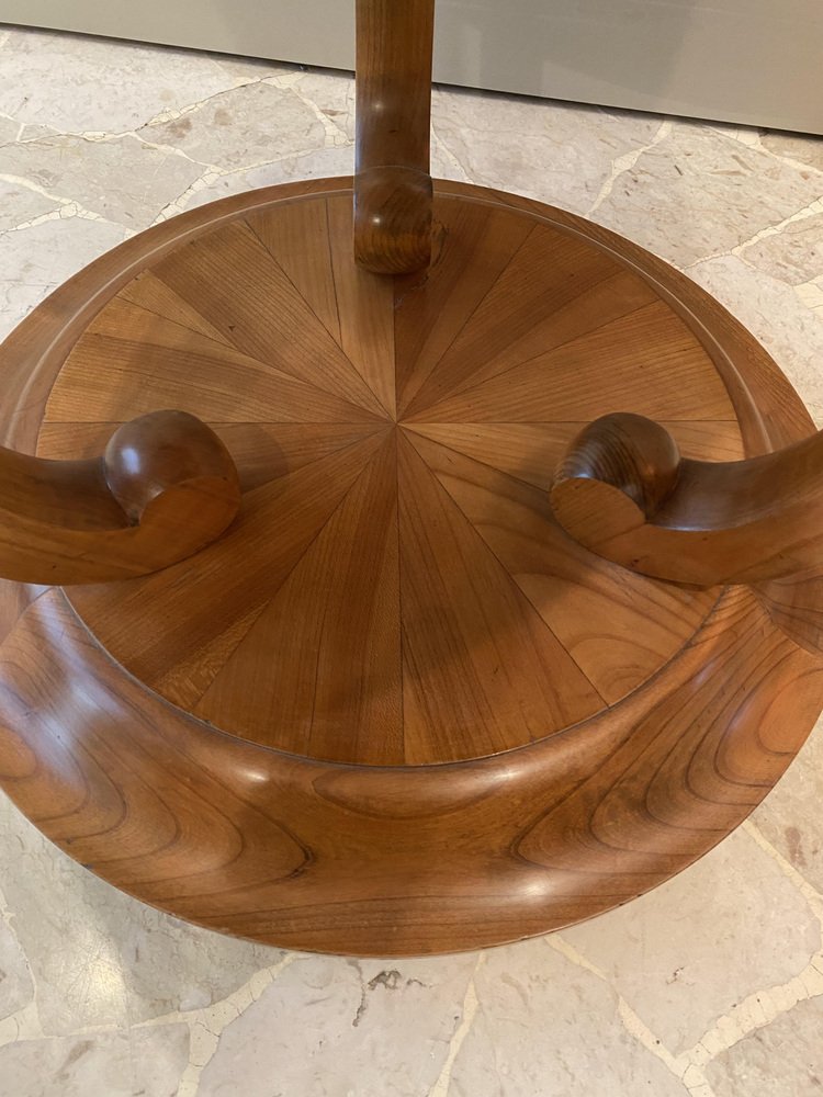 French Art Deco Round Table with Inlay on Top, 1930s for sale at Pamono