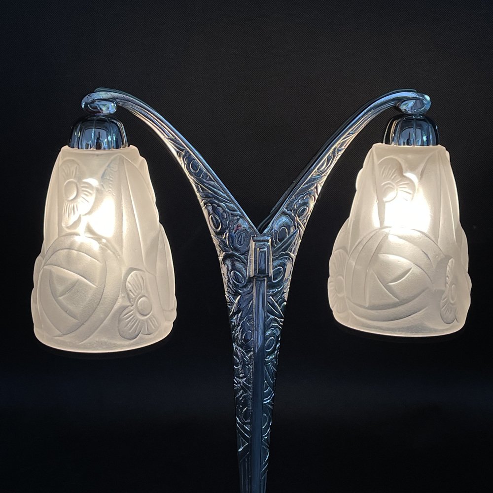 Art Deco Degué Table Lamps from Verrerie Dart Degué, 1920s, Set of 2 ...