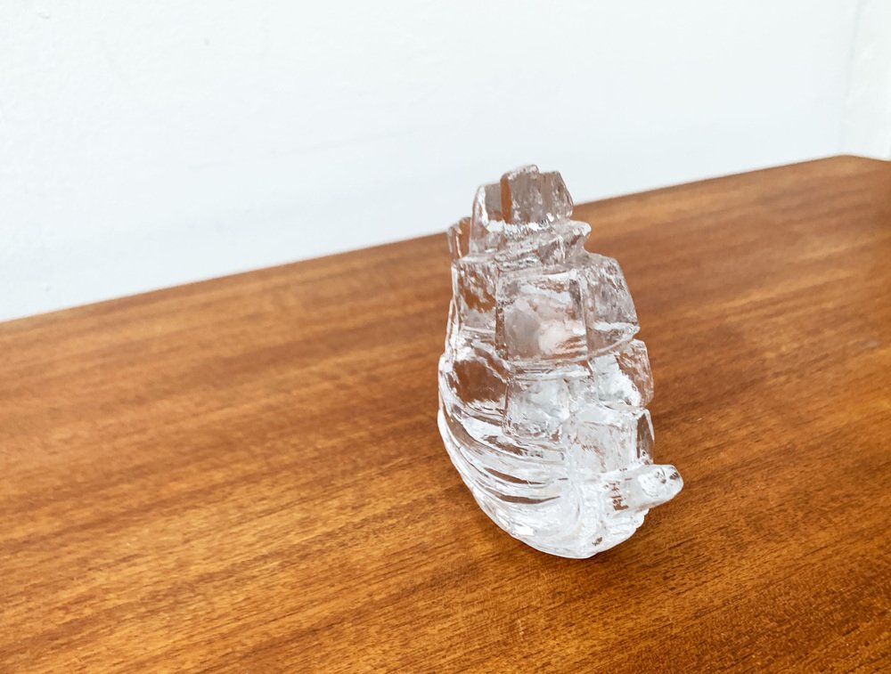Vintage Swedish Glass Ship from Pukeberg Glass, 1970s for sale at Pamono