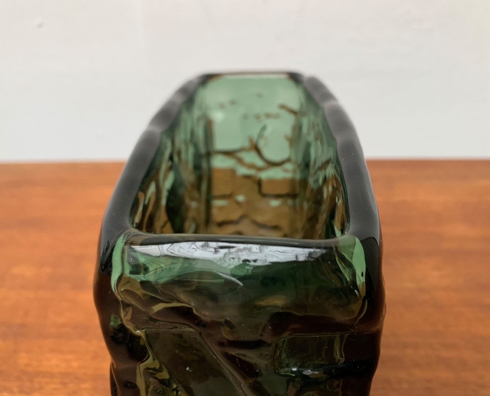 Mid-Century Swedish Brutalist Glass Vase by Göte Augustsson for Ruda ...