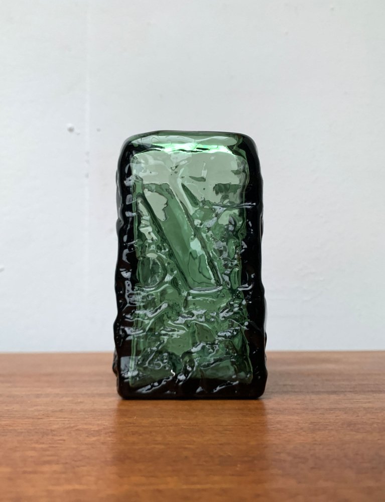 Mid-Century Swedish Brutalist Glass Vase by Göte Augustsson for Ruda ...