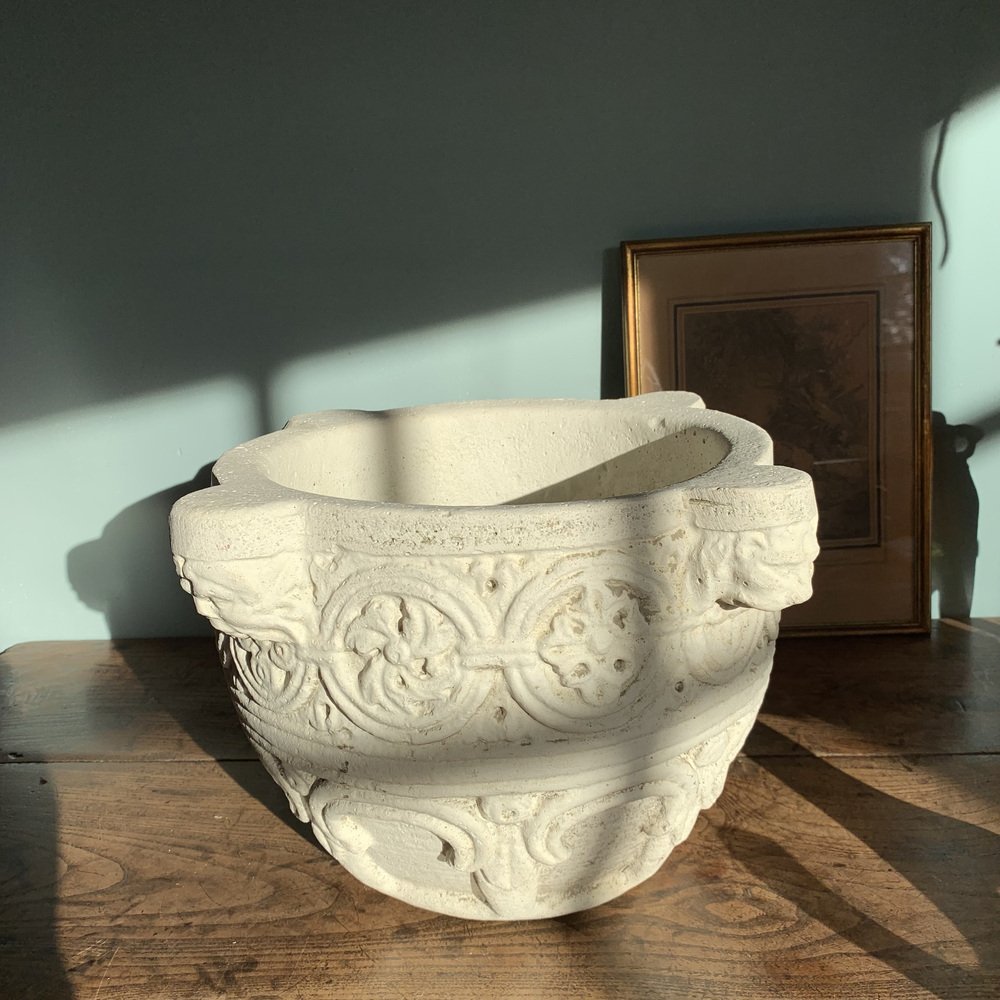 Antique Ivory Stone Planter for sale at Pamono