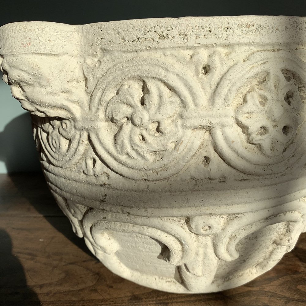 Antique Ivory Stone Planter for sale at Pamono