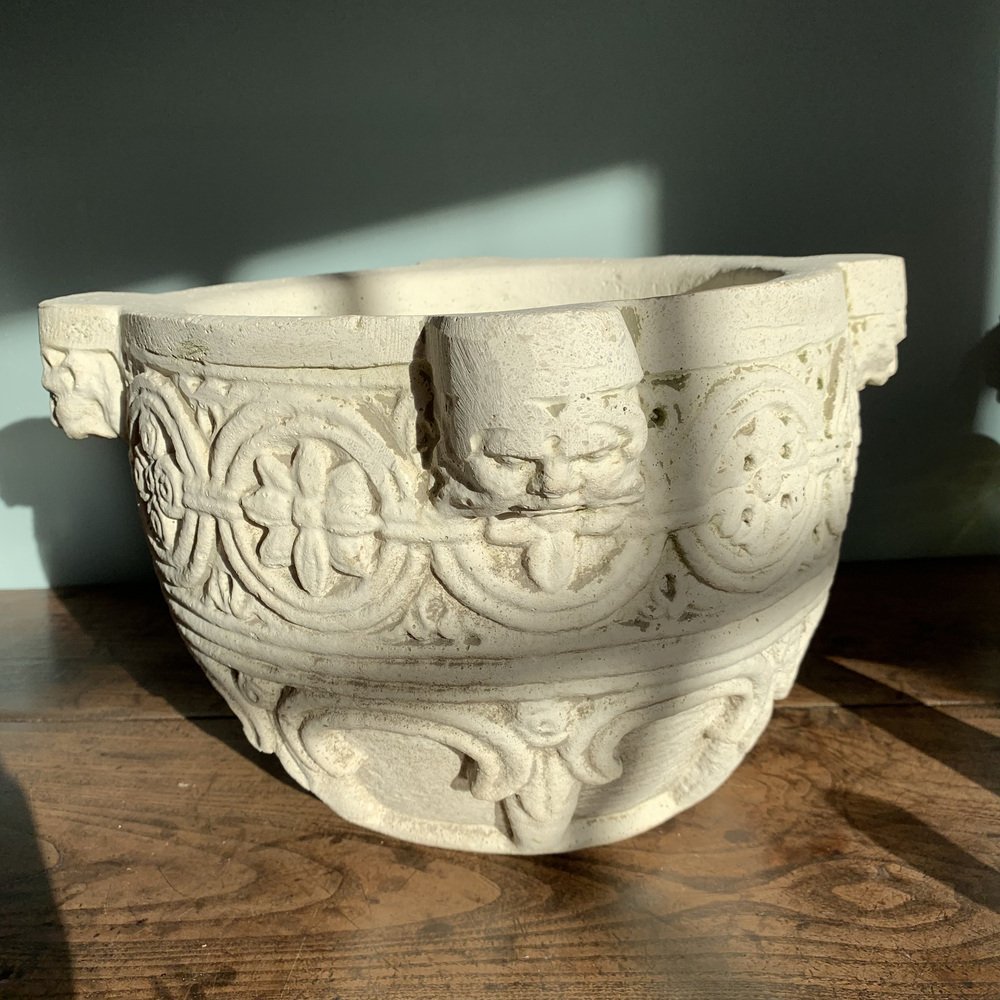 Antique Ivory Stone Planter for sale at Pamono
