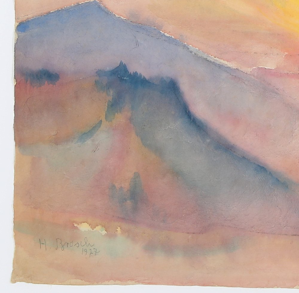 Hans Brasch, Large Expressionist Watercolor, 1927, Masters Student of ...