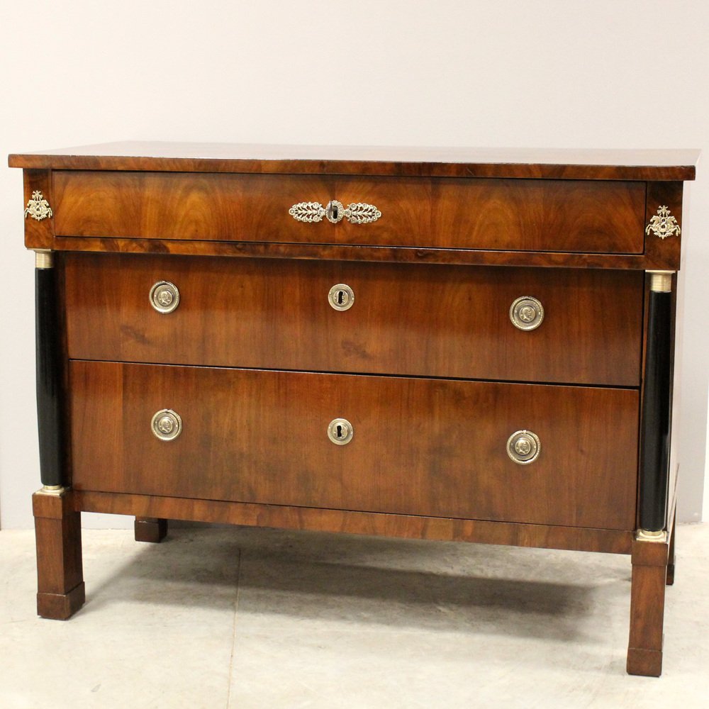Antique Empire Italian Walnut Chest of Drawers for sale at Pamono
