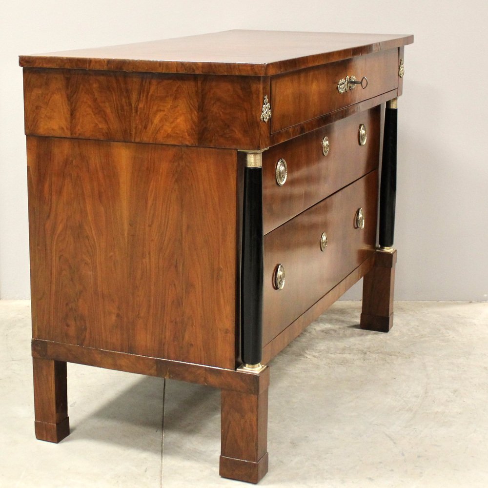 Antique Empire Italian Walnut Chest of Drawers for sale at Pamono