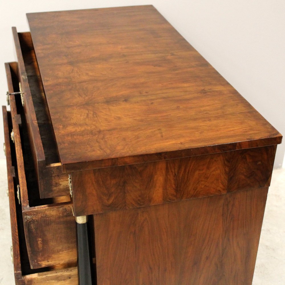 Antique Empire Italian Walnut Chest of Drawers for sale at Pamono