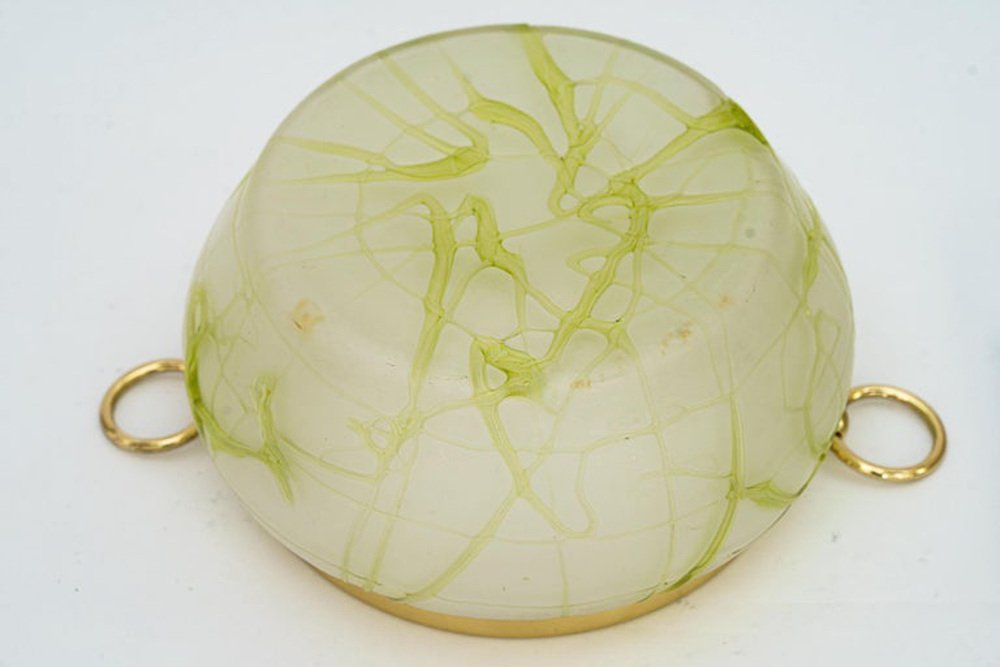 Art Deco Palme Koenig Glass Fruit Bowl, Vienna, 1920s for sale at Pamono