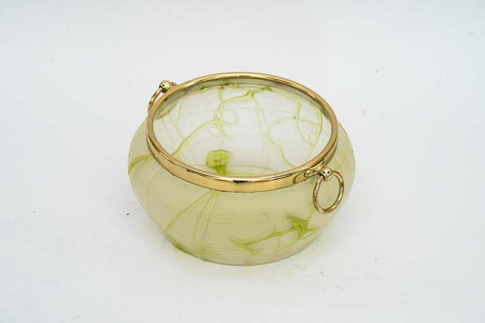 Art Deco Palme Koenig Glass Fruit Bowl, Vienna, 1920s for sale at Pamono