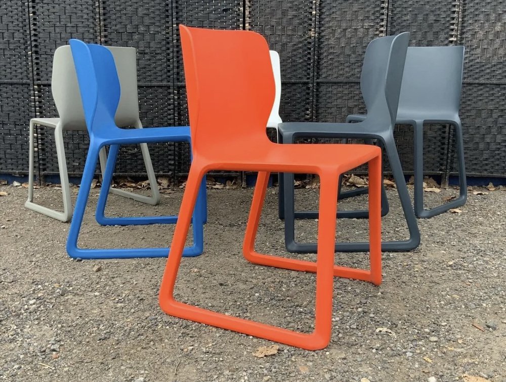 Stackable Dining Chairs from Bold, Set of 6 for sale at Pamono