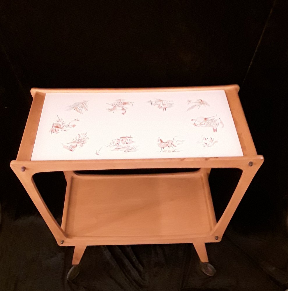 Mid-Century German Tea Serving Cart, 1950s for sale at Pamono