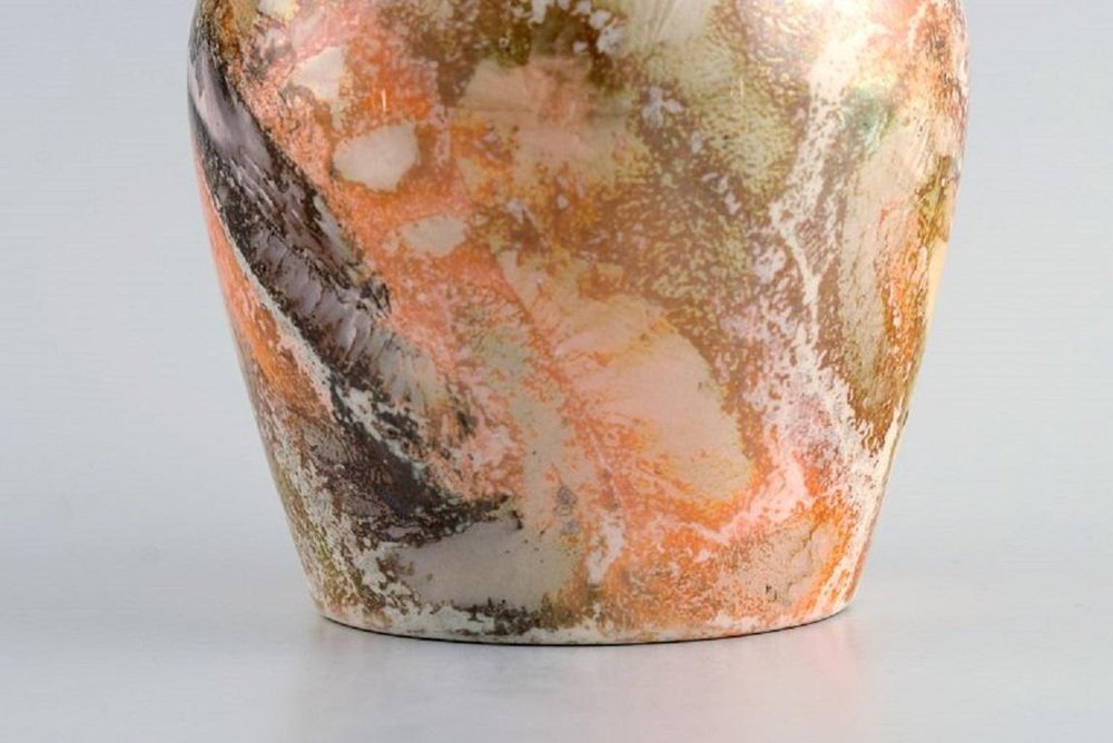 Art Deco Vase in Marbled Glazed Faience from Arabia, Finland, 1920s for sale at Pamono