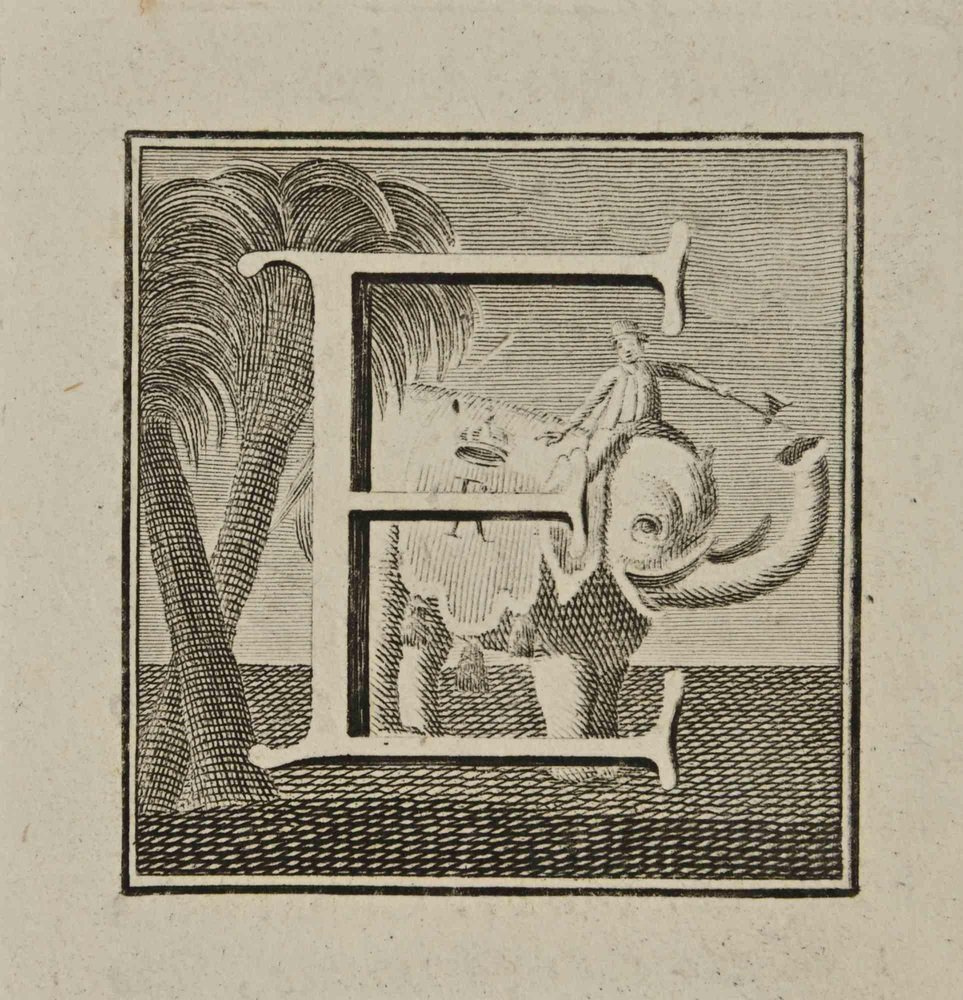 Luigi Vanvitelli, Letter of the Alphabet E, Etching, 18th Century for ...