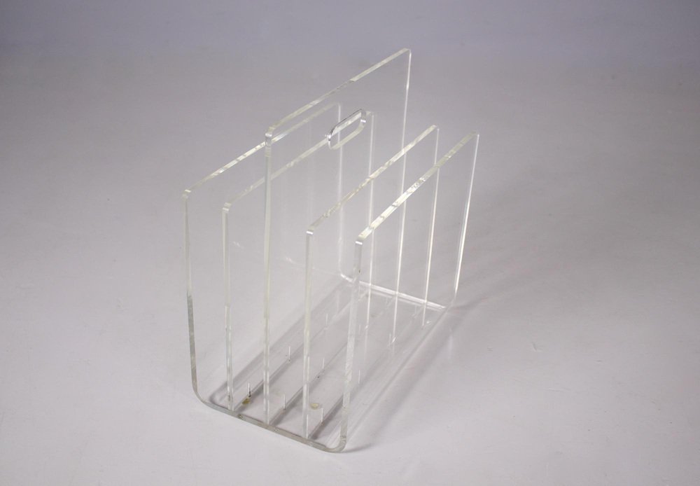 Transparent Acrylic Glass Magazine Rack for sale at Pamono