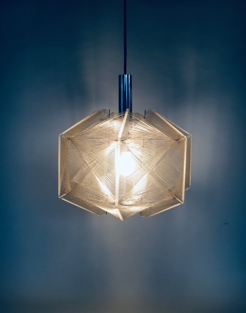 Vintage Wire Pendant Lamp attributed to Paul Secon for Sompex, Germany ...