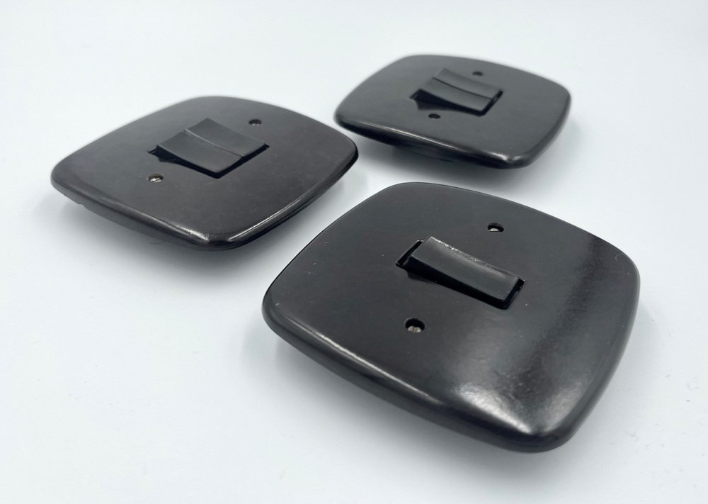 Bakelite Light Switches, 1940s , Set of 3 for sale at Pamono