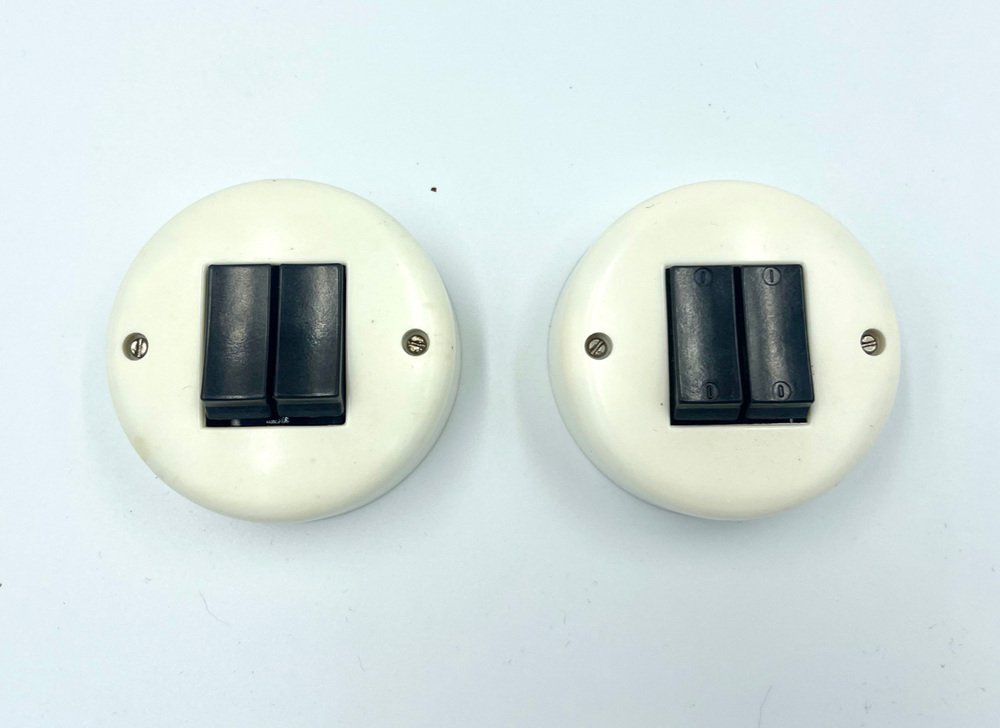 Bakelite Light Switches, 1940s, Set of 2 for sale at Pamono