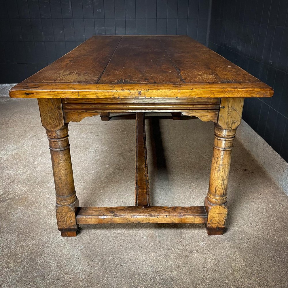 Large Antique Dining Table in Oak, 1880s for sale at Pamono