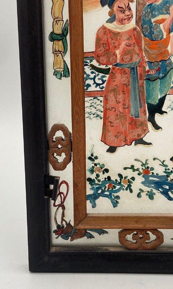 Hand Painted Iron Wood Lantern Plate for sale at Pamono