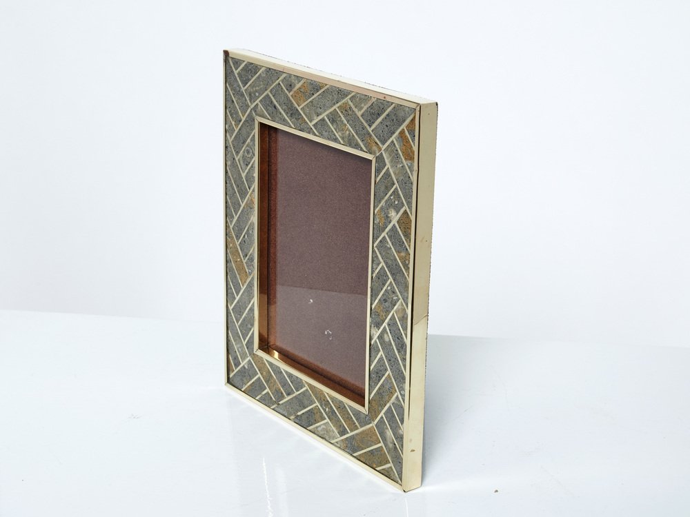 Mid-Century Italian Brass Fossil Stone Picture Frame, 1970s for sale at ...