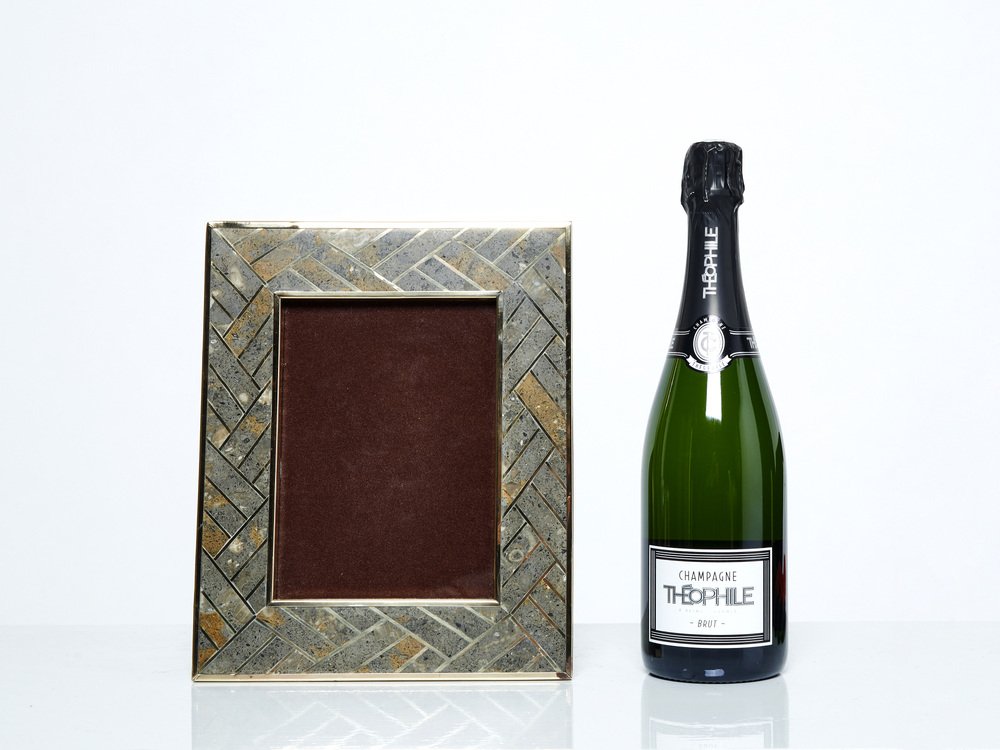 Mid-Century Italian Brass Fossil Stone Picture Frame, 1970s for sale at ...