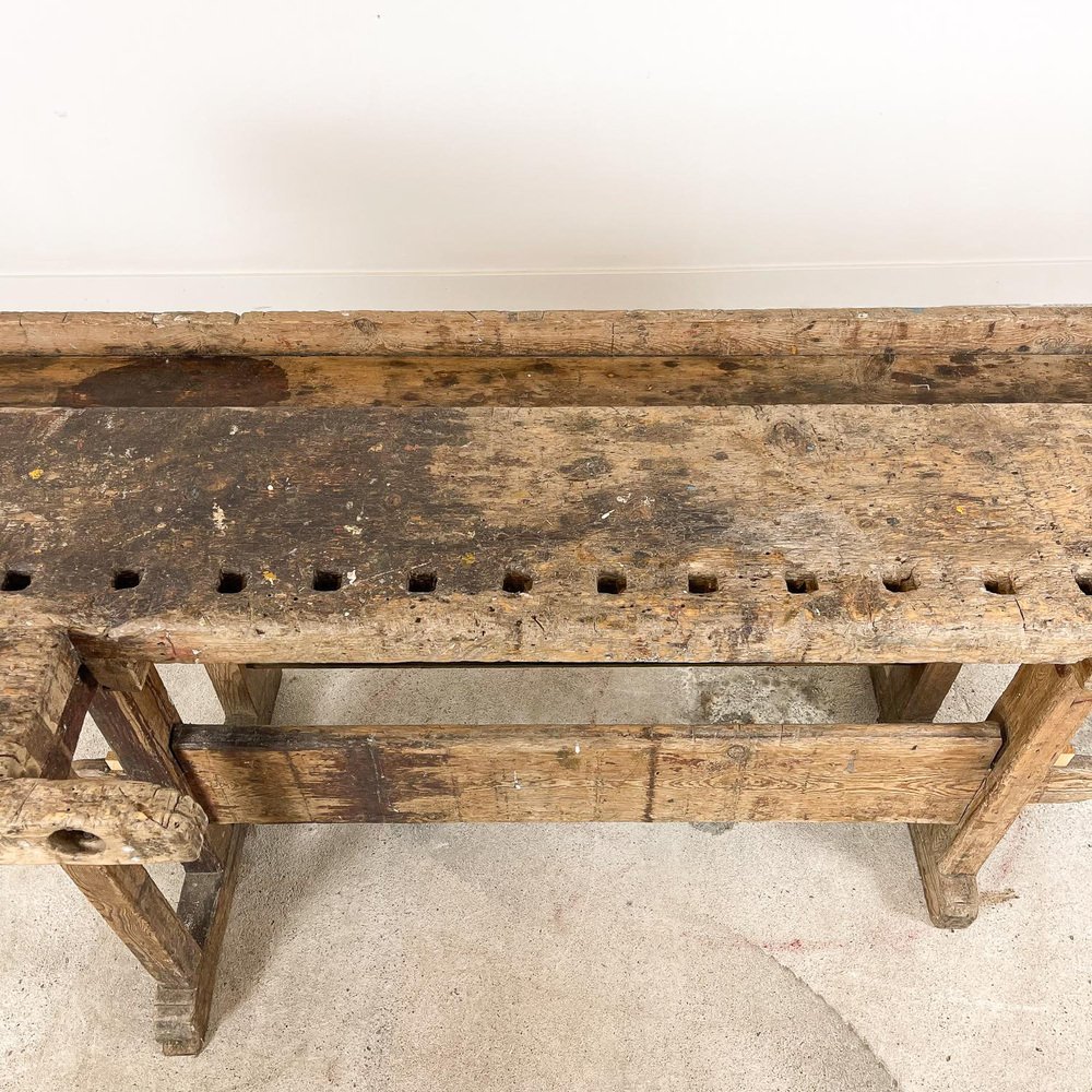 Vintage Swedish Wooden Workbench for sale at Pamono