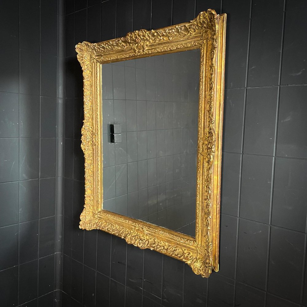 Mirror Gold -Colored Frame Mirror, 1900s for sale at Pamono