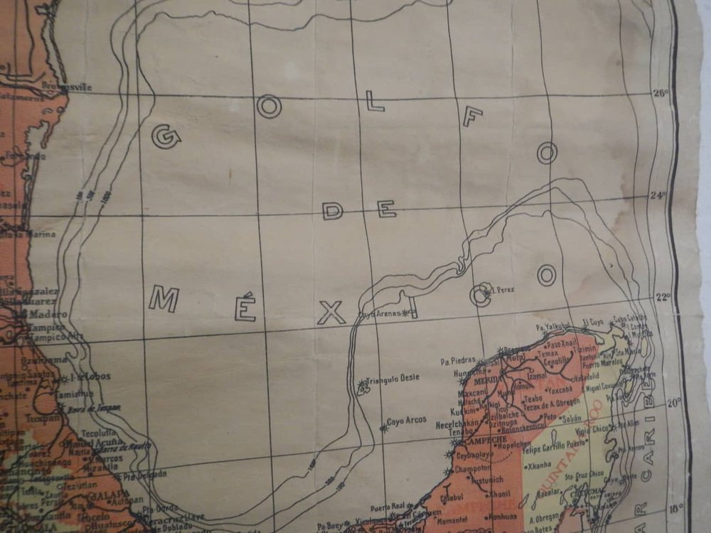 Mexican Republic Map, 1950s for sale at Pamono
