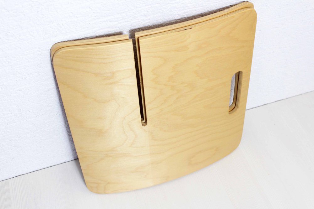 Curved Plywood Magazine Rack, 1980s for sale at Pamono