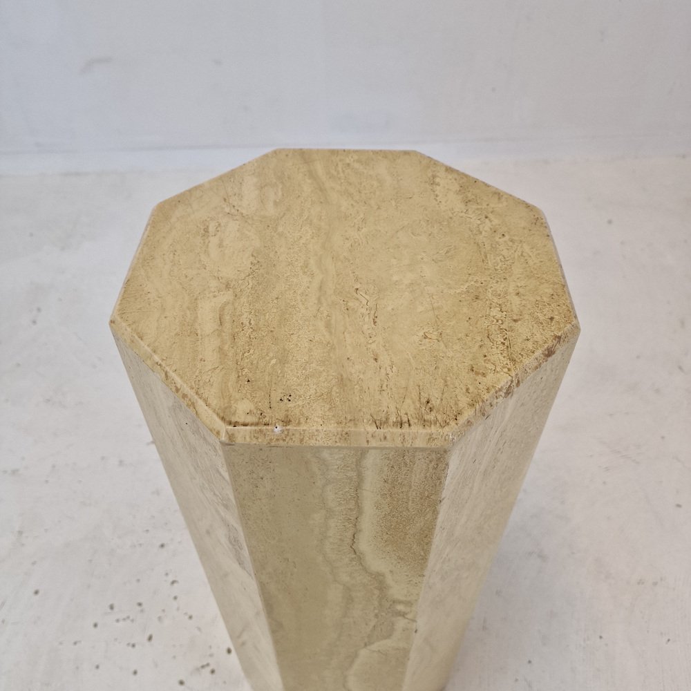 Italian Travertine Side Table or Pedestal, 1980s for sale at Pamono
