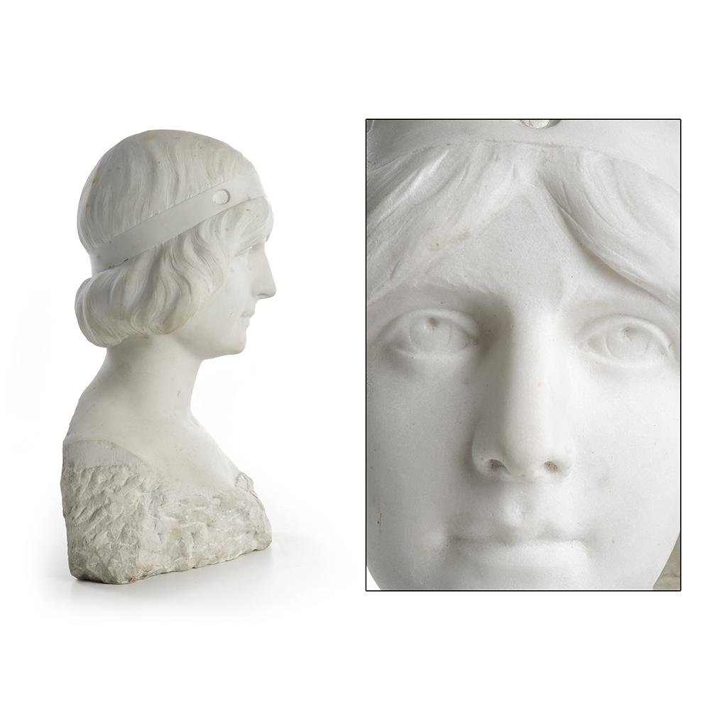 Alphonse Emmanuel Moncel, Bust, 1890s, Marble for sale at Pamono