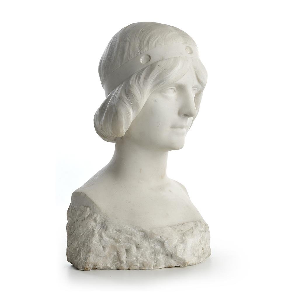 Alphonse Emmanuel Moncel, Bust, 1890s, Marble for sale at Pamono