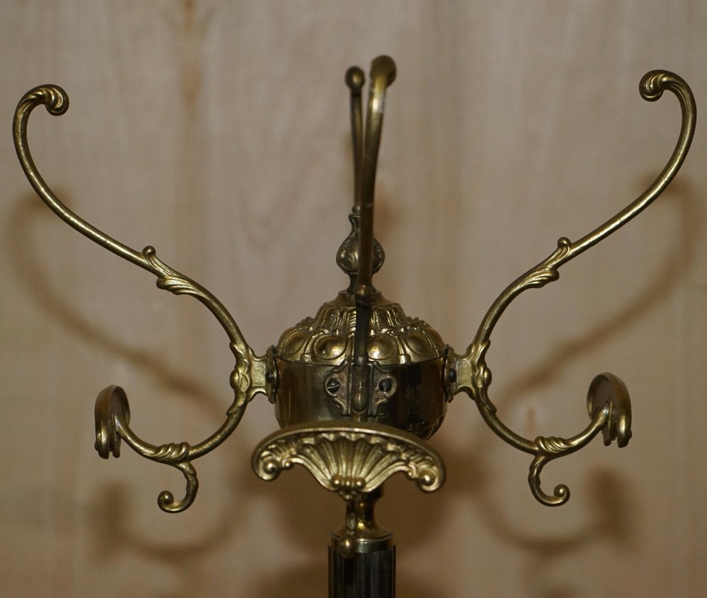 Viktorianischer Kleider-, Hut- & Schalständer aus Messing mit ...