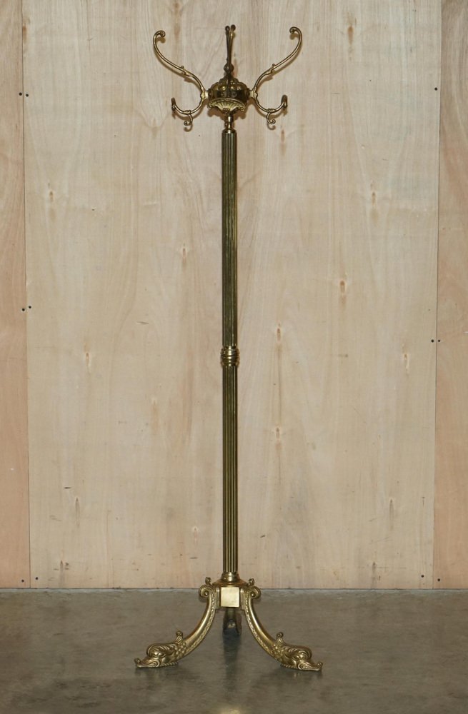 Viktorianischer Kleider-, Hut- & Schalständer aus Messing mit ...