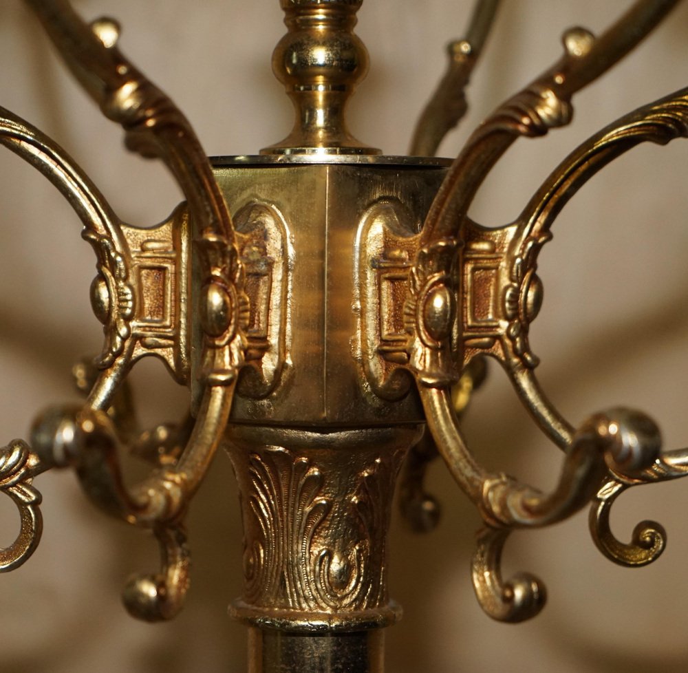 Viktorianischer Mantel Hut & Schal Ständer aus Messing mit gegossenen ...