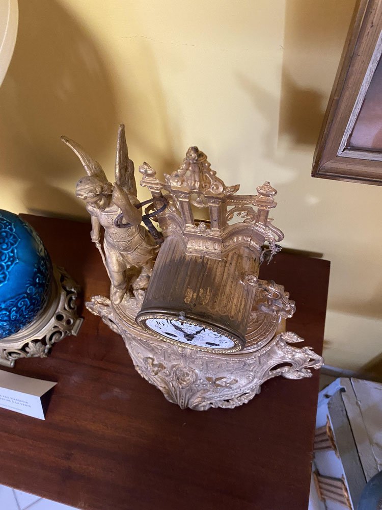 Gilt Bronze Angel Clock for sale at Pamono