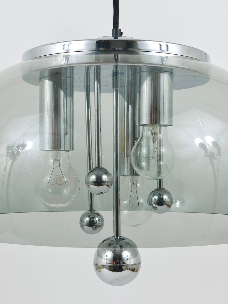 Mid-Century Space Age Globe Pendant Lamp with Chromed Spheres, Germany ...